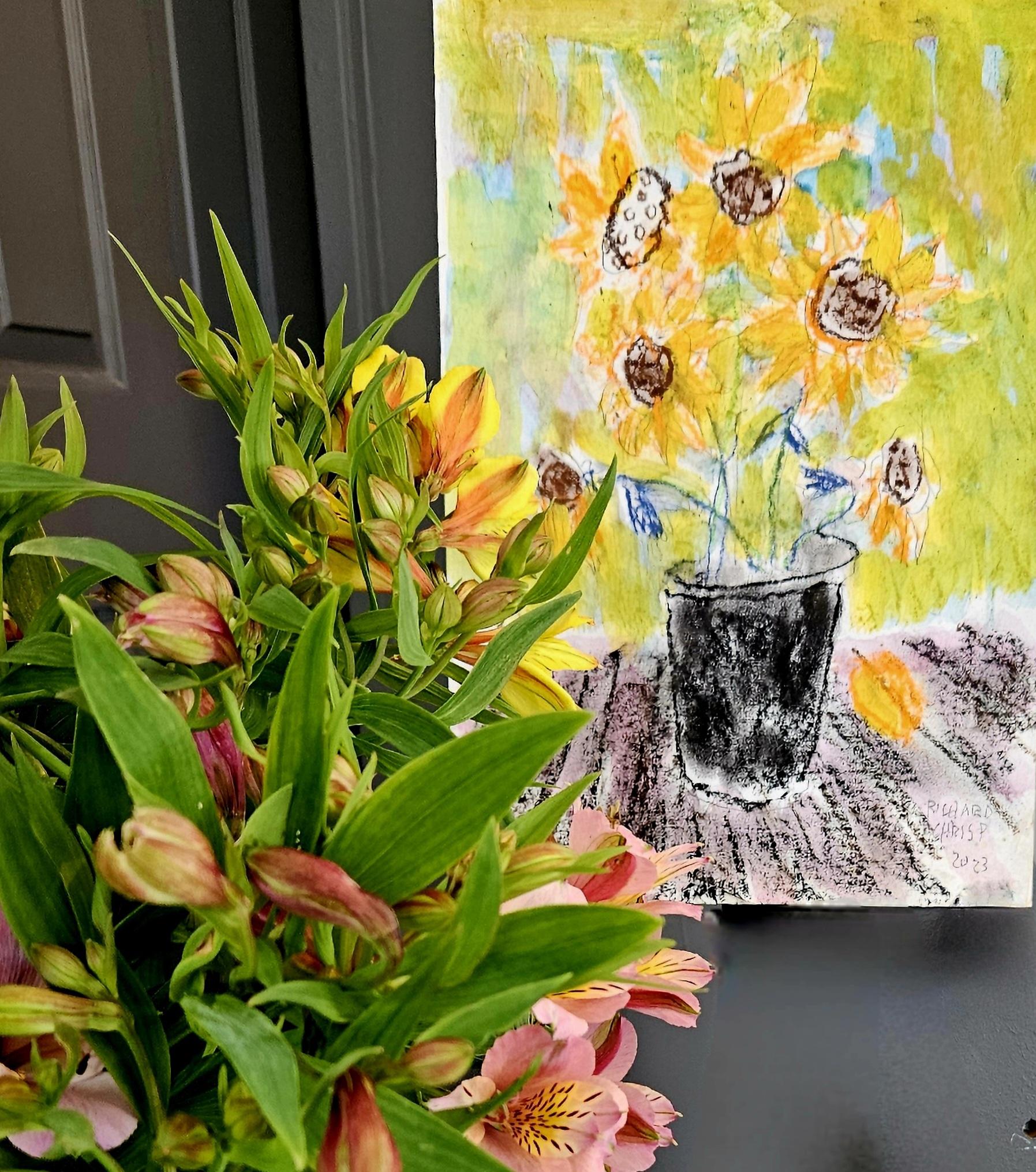Potted Sunflowers by Richard Chrisp – Christine Rabarts Art Dealer Ltd